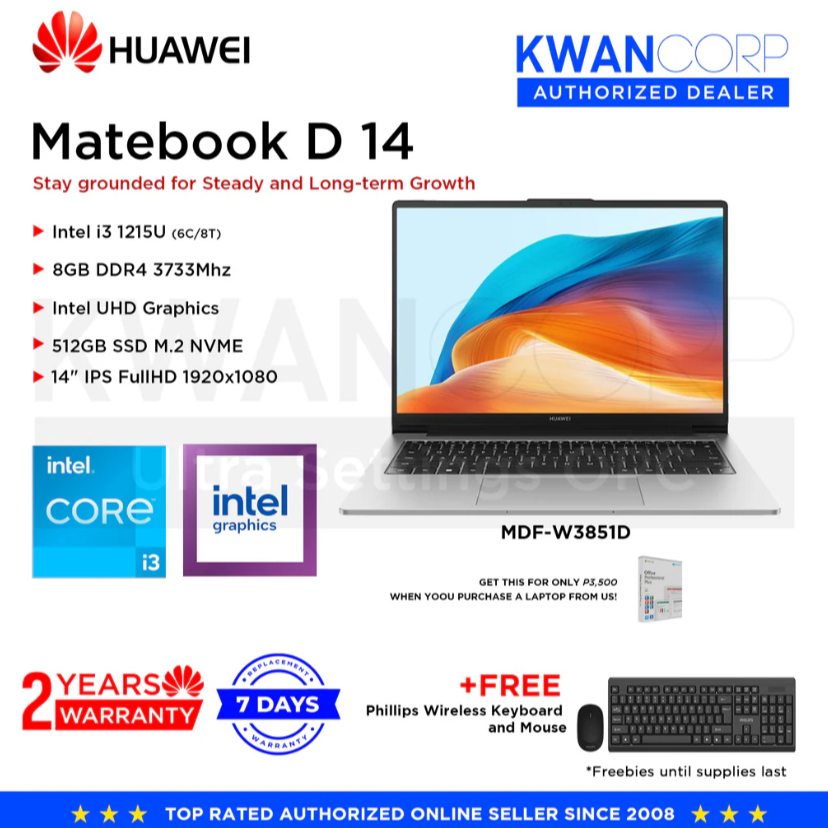 Huawei Matebook D 14 MDF-W3851D Intel i3 1215U 8GB Intel UHD Graphics ...