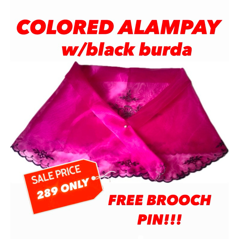 Colored Alampay with Black burda FREE PIN Filipiniana Alampay AVAILABLE ...