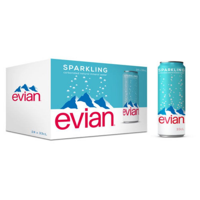 Evian Sparkling Natural Mineral Water in Can 24 x 330ml | Shopee Philippines