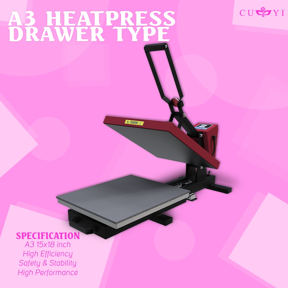 CUYI Heavy Duty Digital Heat Press Machine A3 Size 15x18 Inches Flatbed ...