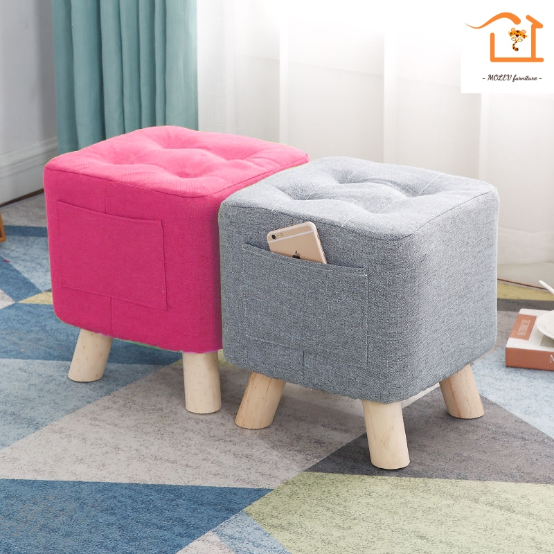 【24H Days】Small Sofa Can Sit Living Room Coffee Table Stool Foot Stool ...