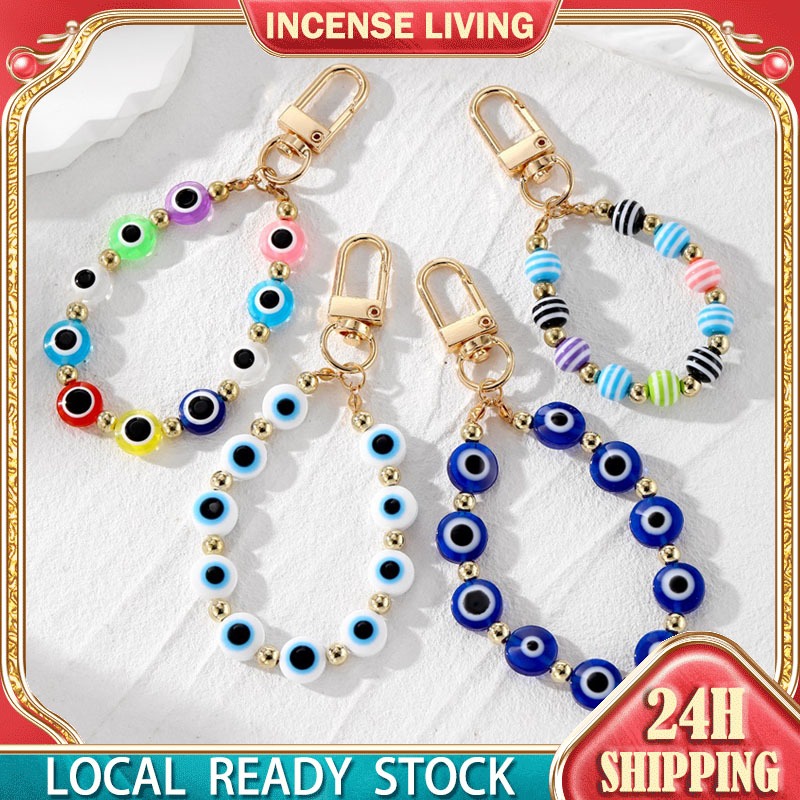 Blessed Evil Eye Keychain Lucky Turkish Blue Eye Key Holder Key Ring ...