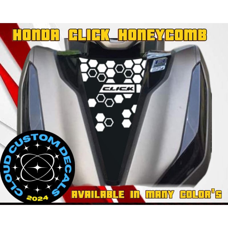 HONDA CLICK FRONT PANEL HONEYCOMB STICKER WATERPROOF | Shopee Philippines