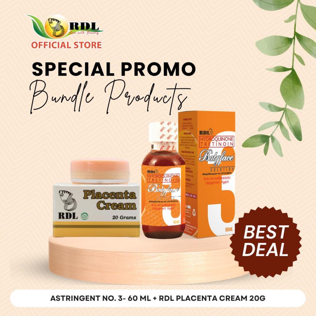 RDL Babyface Astringent #3 60ml + Placenta Cream 20g | Shopee Philippines