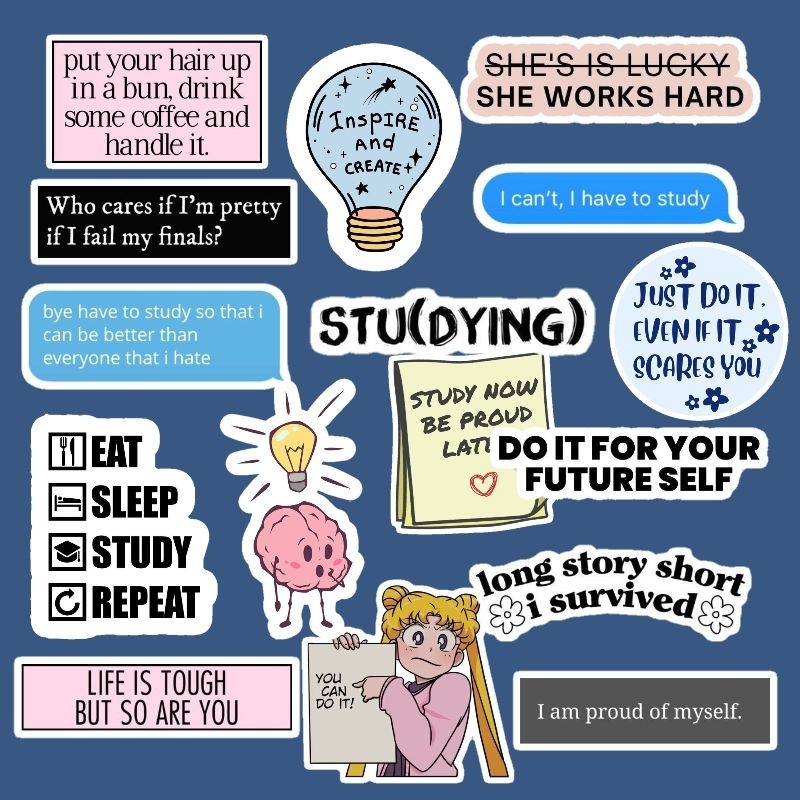 Study Motivation Stickers | Vinyl Matte Laminated Waterproof and ...