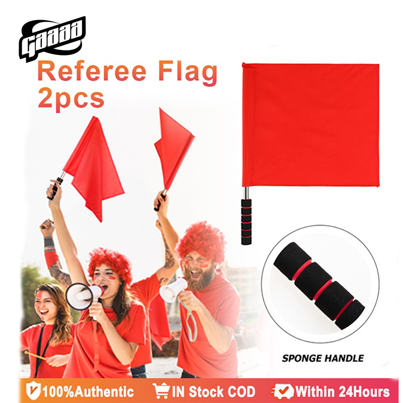 2Pcs Referee Flag Sports Volleyball Linesman Referee Flag Stainless ...