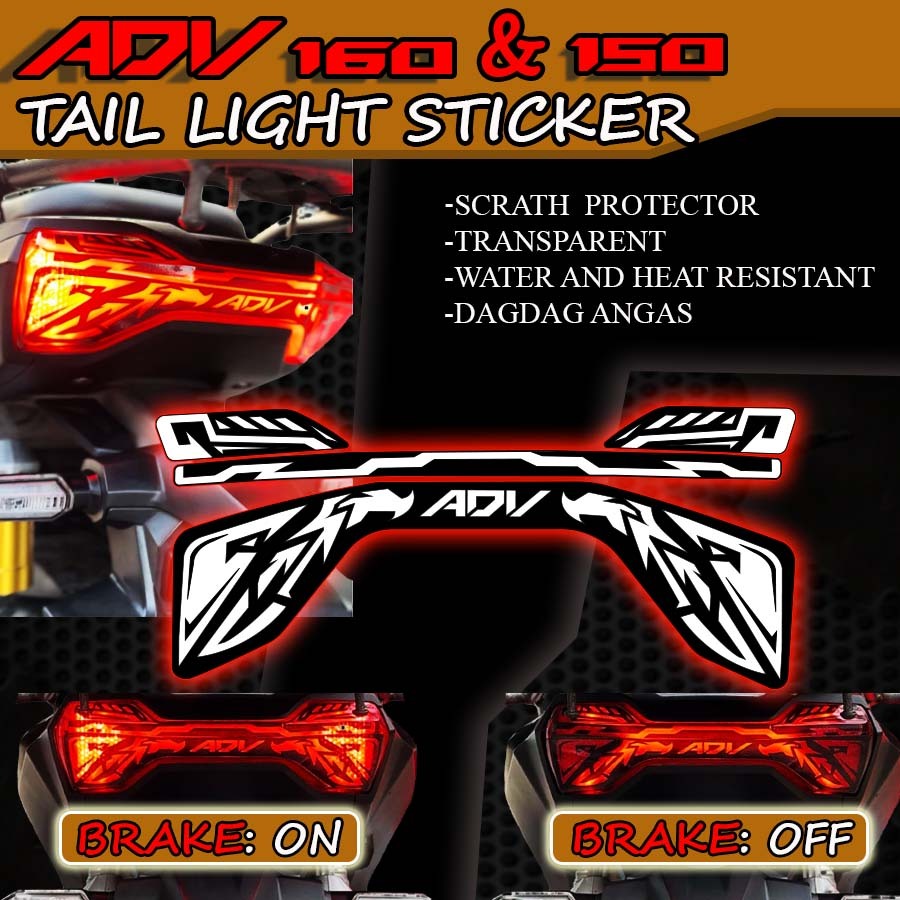 HONDA ADV 160 & 150 TAIL LIGHT STICKER DECALS / ADV 160 & 150 TAIL ...