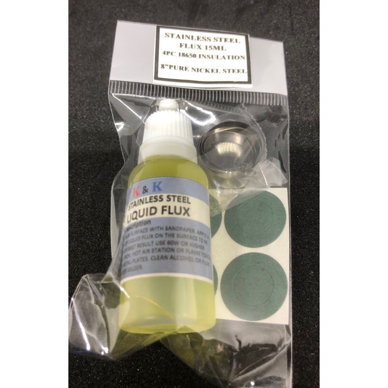 STAINLESS STEEL LIQUID FLUX Free 8” PURE Nickel Steel & 18650 Battery ...