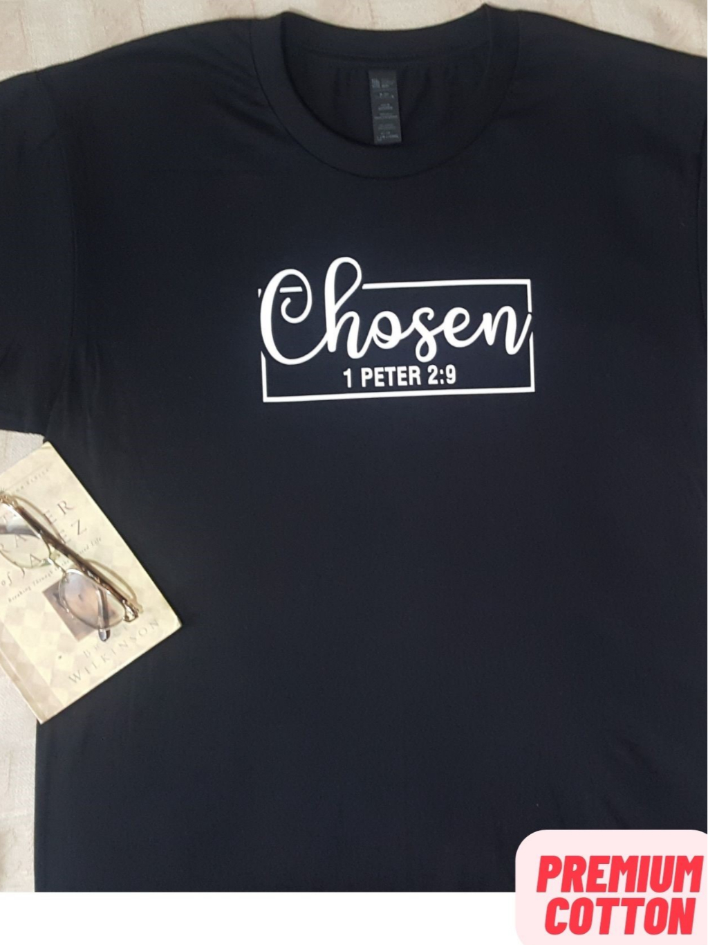MTW Chosen Premium Cotton Statement T-Shirt Christian Gospel Bible ...