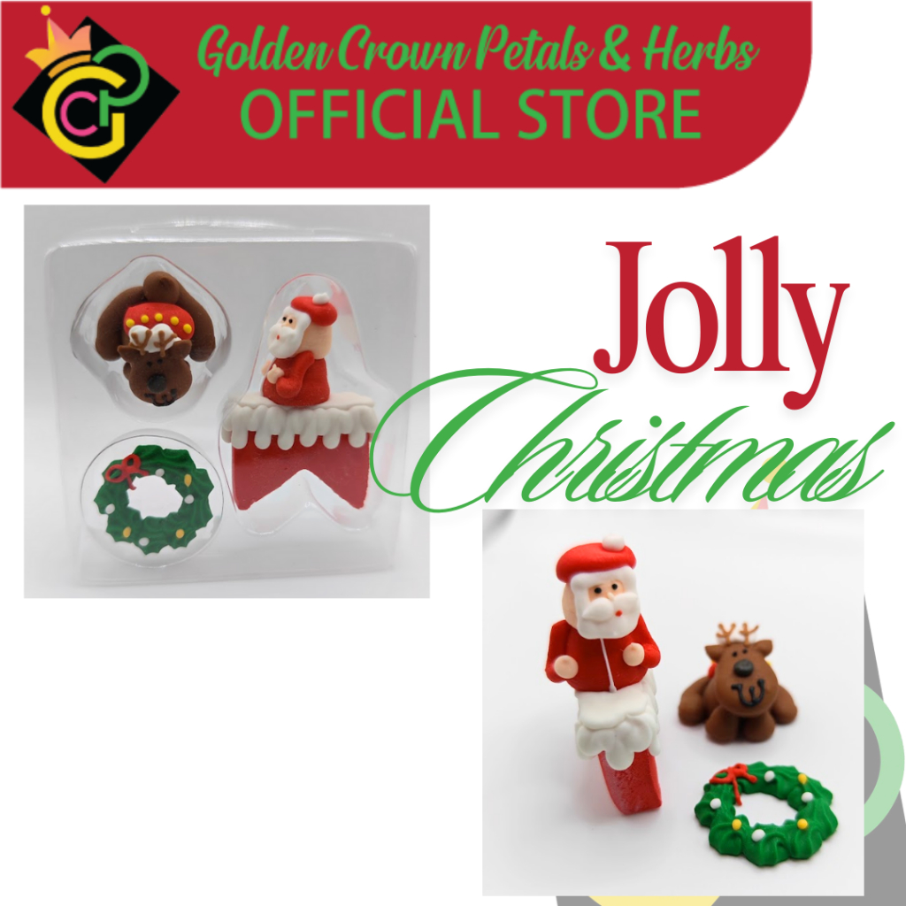 Jolly Christmas ROYAL ICING Edible Cake Cupcake Topper | Shopee Philippines