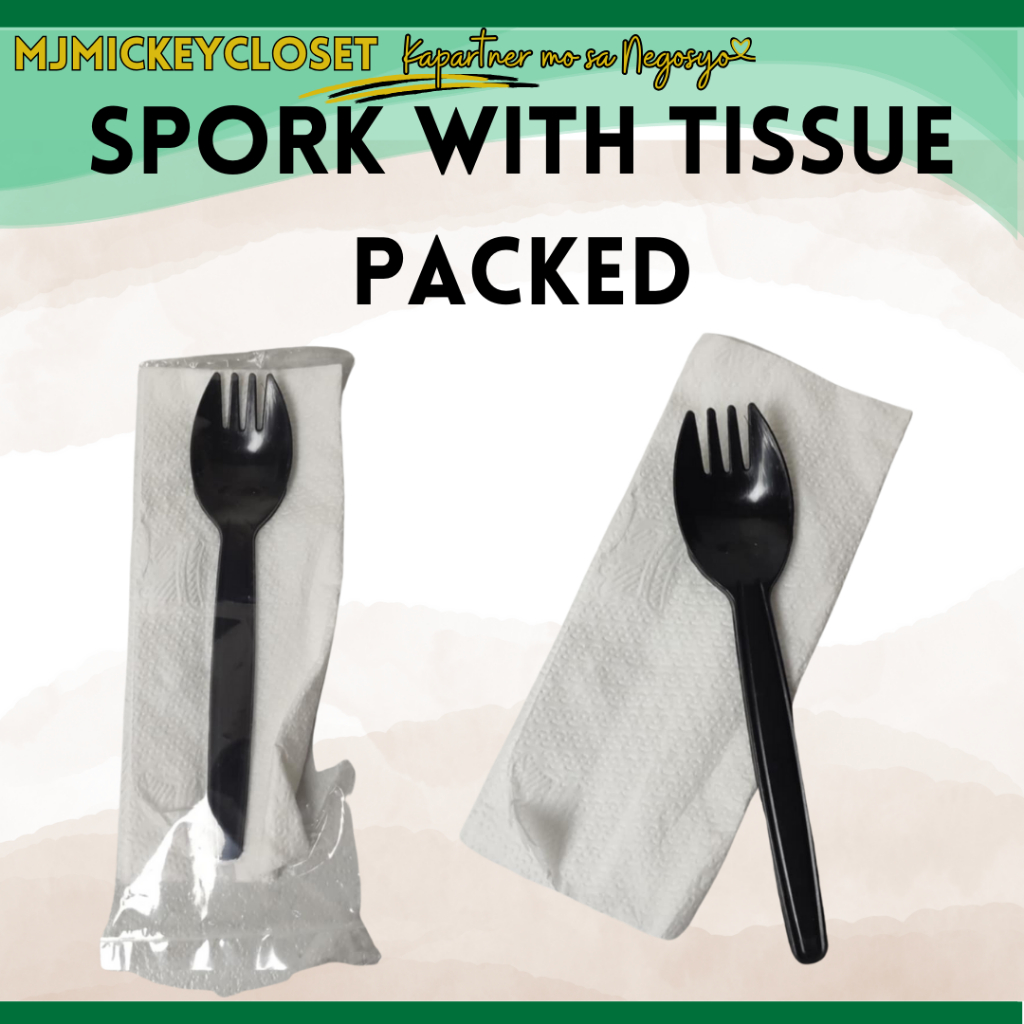 Spork with Tissue Set 10pcs per pack | Shopee Philippines