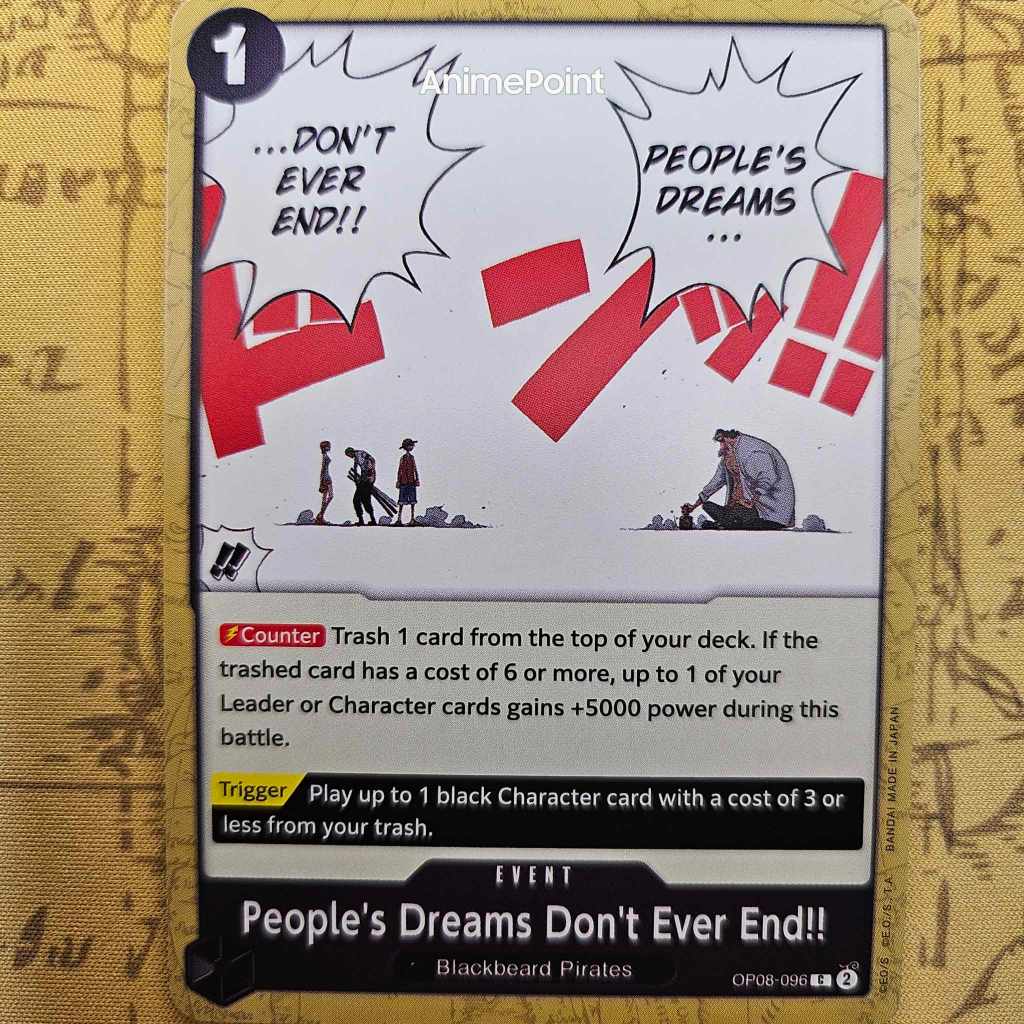 One Piece TCG [ENGLISH] OP08-096 C People's Dreams Don't Ever End!! [ENGLISH VERSION] | Shopee ...