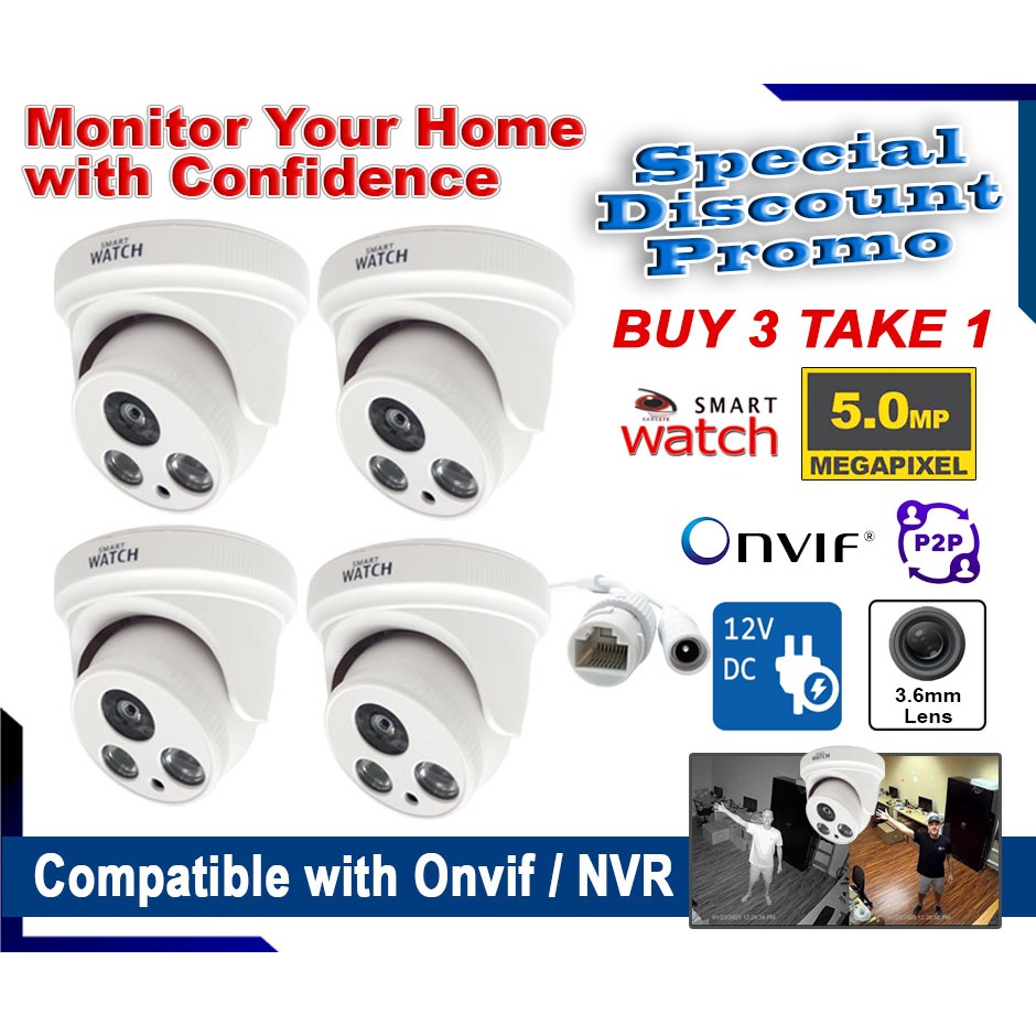 CCTV FULL HD IP CAMERA 5MP NON- POE 1080P HD RESOLUTION - 3.6mm ...