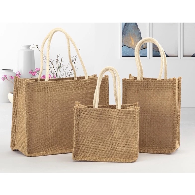 Abaca MMUUJJII Tote Bag Burlap Linen Jute Hemp VERY THICK Handle ...
