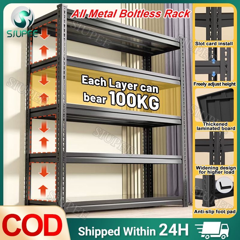6 Layer Metal Rack Heavy Duty Steel Rack Boltless Rack Goods Storage Shelf Adjustable Stainless ...
