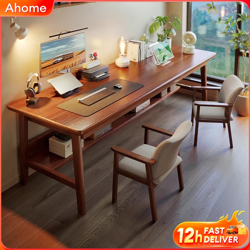 160/140cm Writing Desk Solid Wood Computer Table Student Study Desk ...