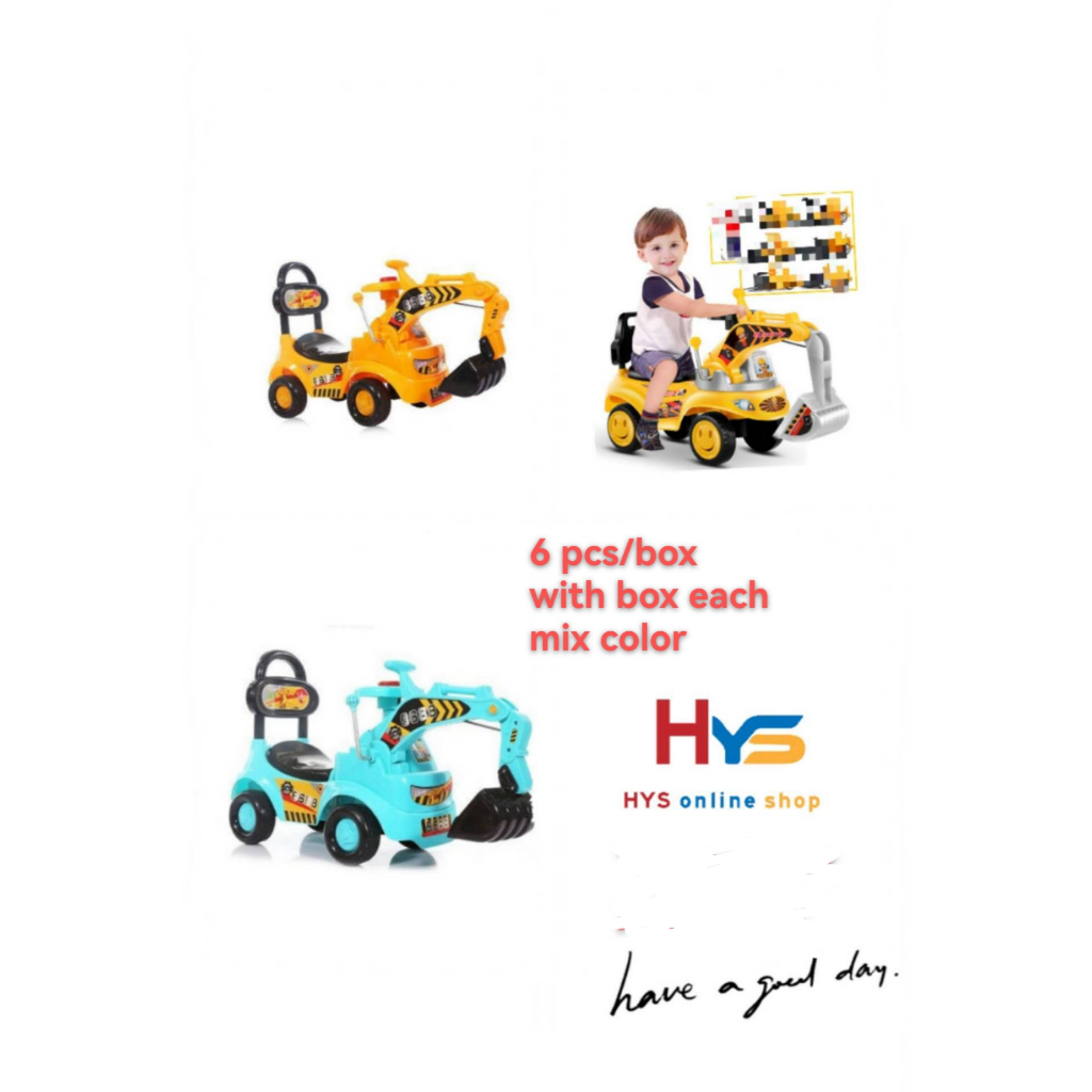 HYS excavator backhoe children for wheel scooter bike kids ride on car ...