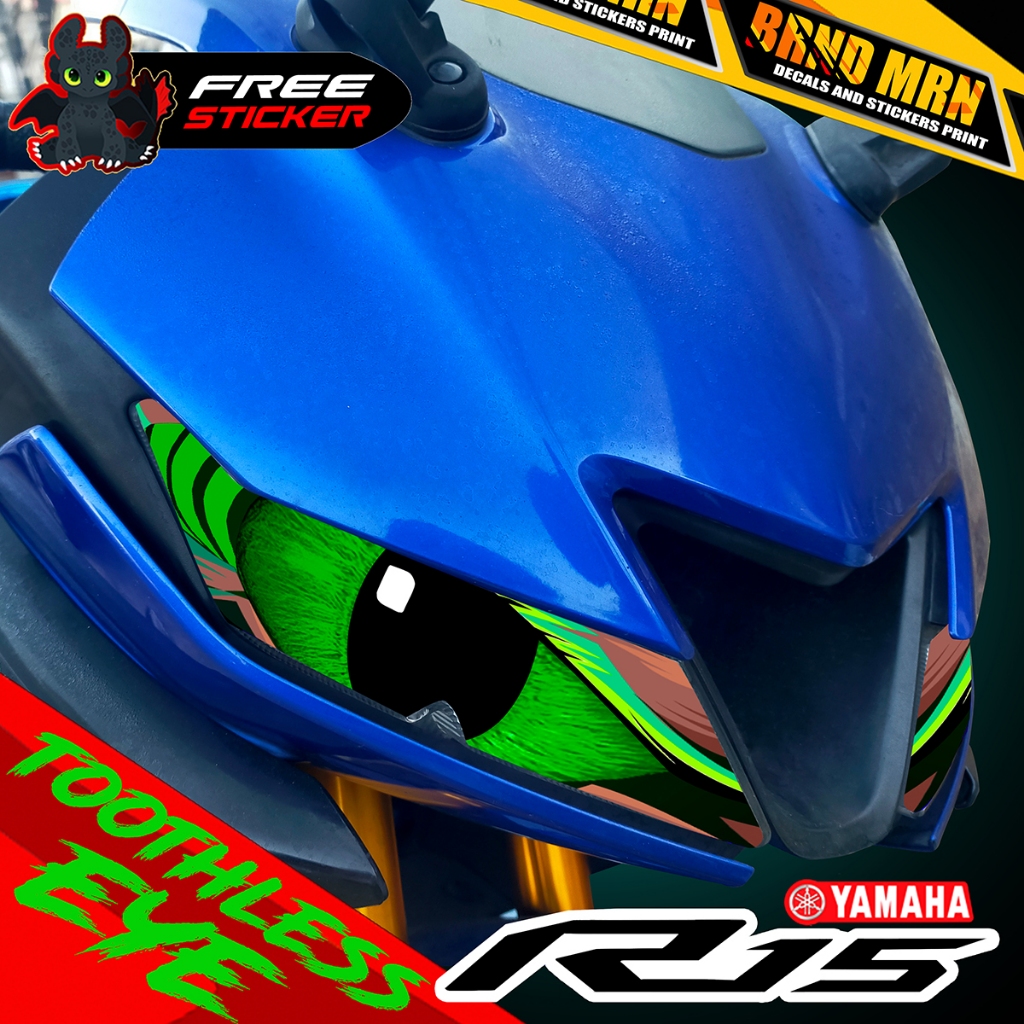 YAMAHA YZF R15 V3 HEADLIGHT TOOTHLESS EYE DECAL STICKER TINT PROTECTOR ...