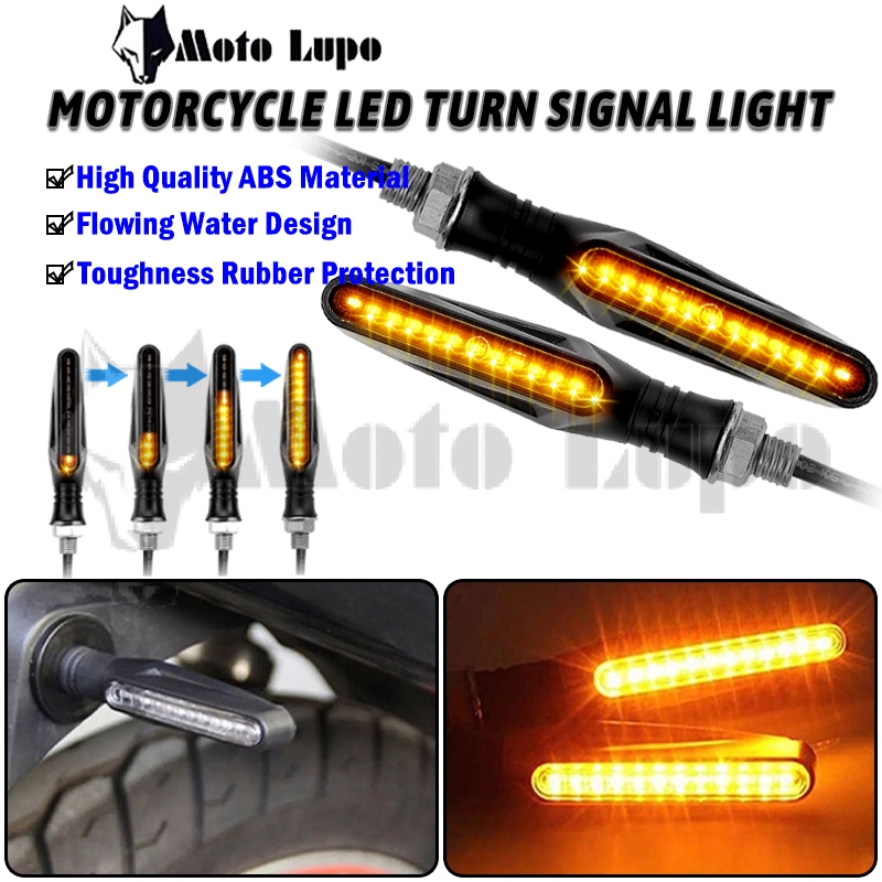 Motorcycle Modified Turn Signal Light Tail Flasher LED Flowing Water ...