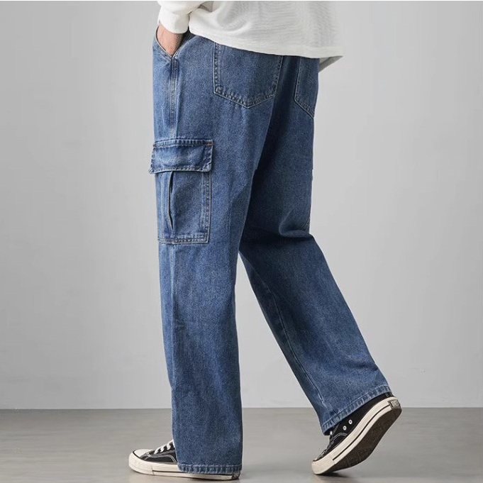 Maong for men cargo baggy straight pants for men casual loose long ...
