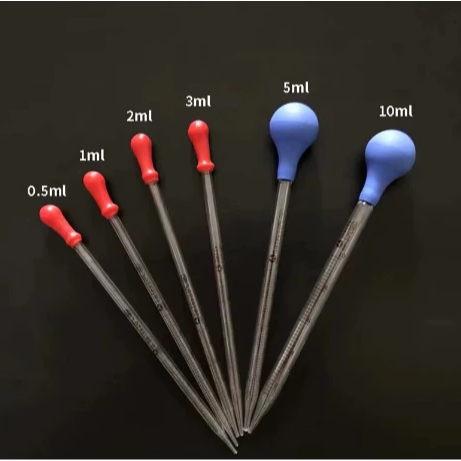 BT- 0.5-10mL Graduated Glass Pipette with Rubber Bulb Lab Pasteur Pipet ...