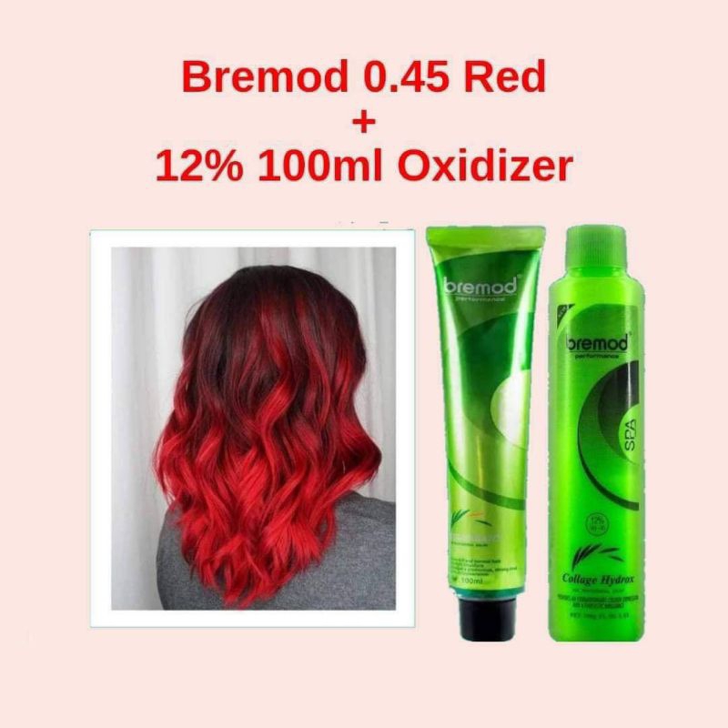 0.45 Red Bremod Hair Color Set with Oxidizer 100 ml | Shopee Philippines