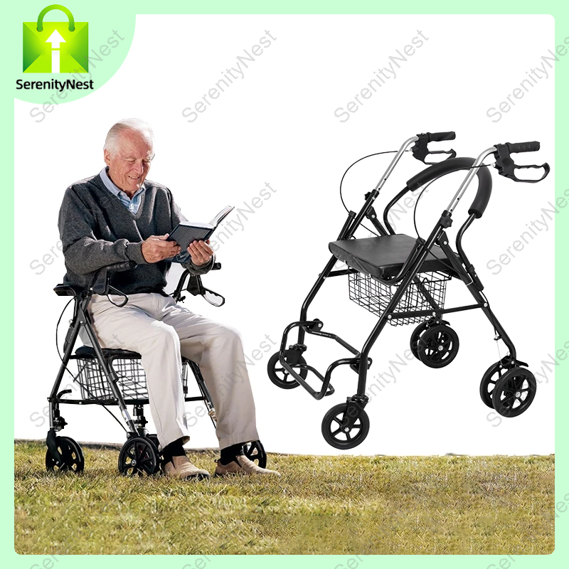 SerenityNest Foldable Portable Wheelchair Medical Rollator Walker For ...