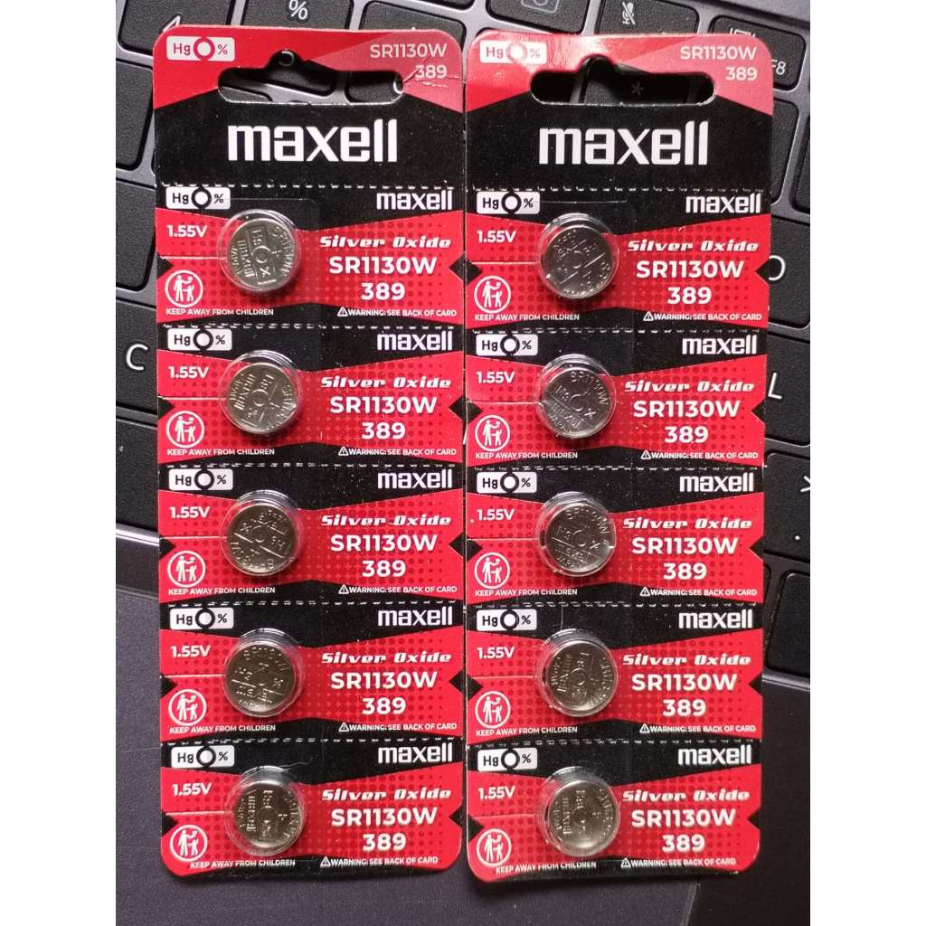 5PCS SR1130W 389 ORIGINAL MAXELL SILVER OXIDE BATTERY 1.55V | Shopee ...