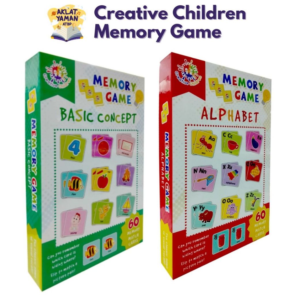 Creative Children Memory Game (Alphabet or Basic Concept) | Shopee ...