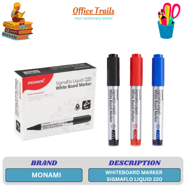 Monami Sigmaflo Liquid Whiteboard marker 220 1PC | Shopee Philippines