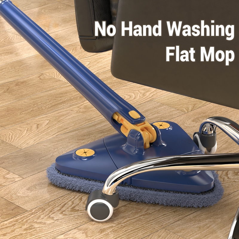 Floor Mop with Squeezer 360° Rotatable Triangle Mop No Hand Washing ...