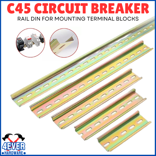 Din Rail Guide Slotted 10/20/30/40/50cm C45 Circuit Breaker Terminal ...
