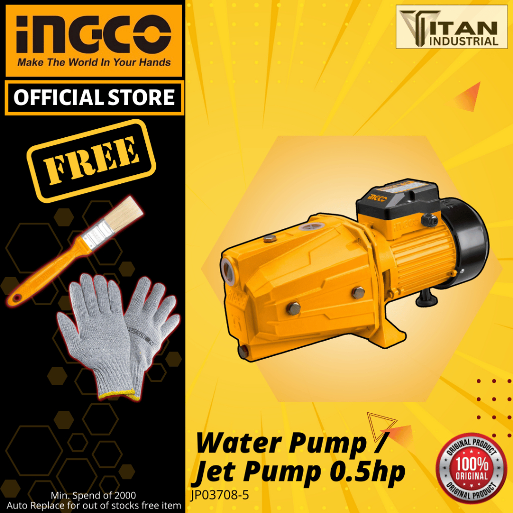 INGCO Water Pump / Jet Pump 375W 0.5HP JP03708-5 • Tm ss | Shopee ...