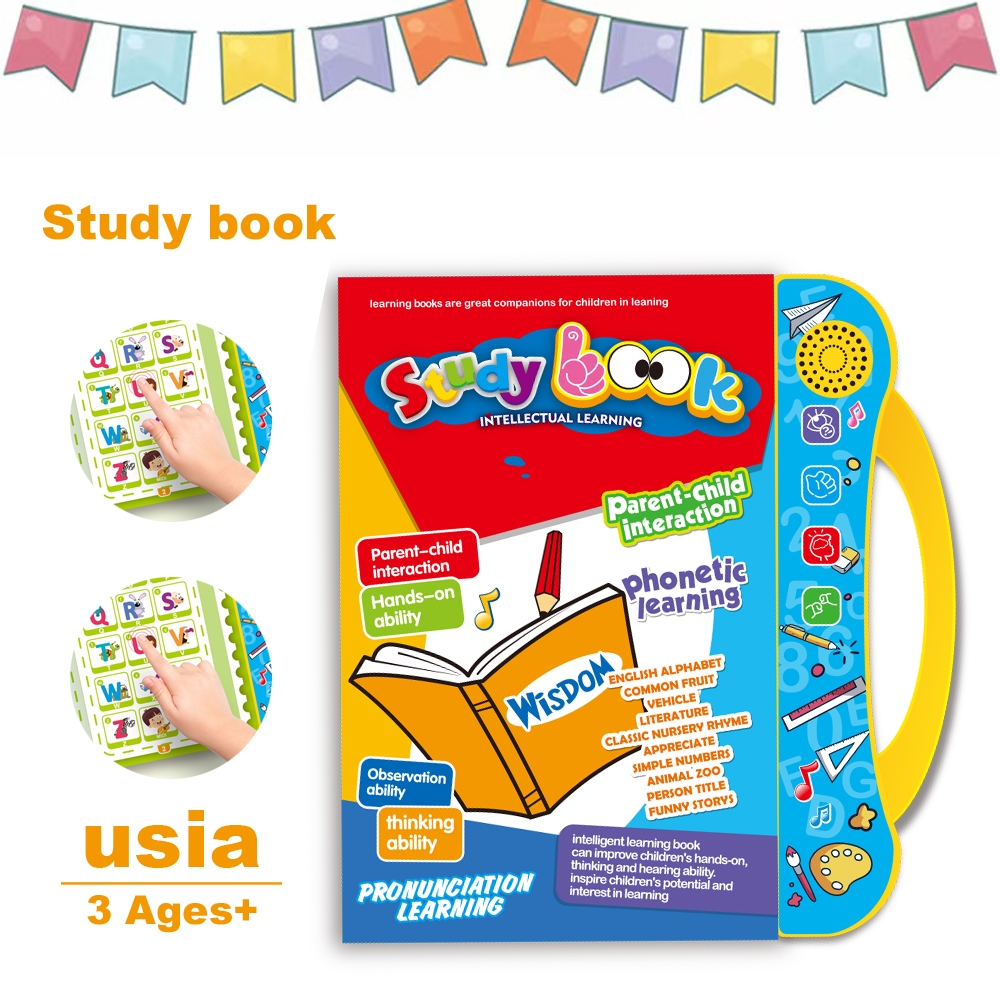 STUDY BOOK Pronunciation Speaking Learning Book Kid Voice Electric Book with a Smart Logic Pen ...