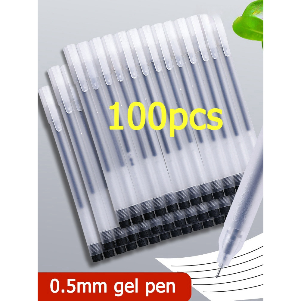 100pcs Ballpen Set 0.5mm Gel Pen Black Sign Pen Students Neutral Pen 3 ...