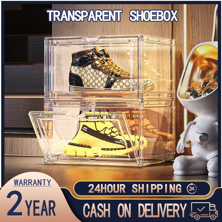 Large transparent Shoe Box Shoe Storage Box Storage Organizer Stackable ...