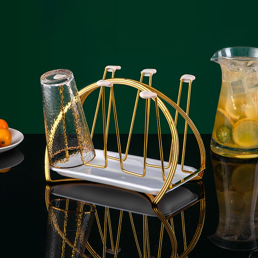 Dailyhome Glass Cup Storage Stand Mug Drying Organizer Holder Rack with ...