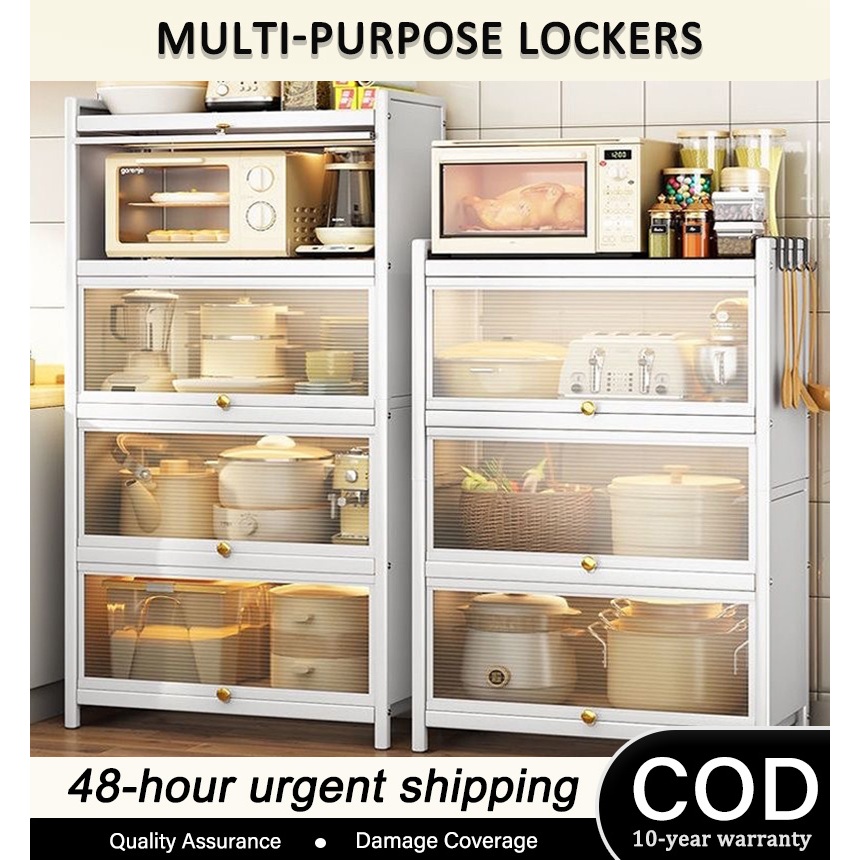 Dustproof Storage Cabinet Kitchen Dust Cabinet Rack Carbon Steel Multi-function Rack | Shopee ...