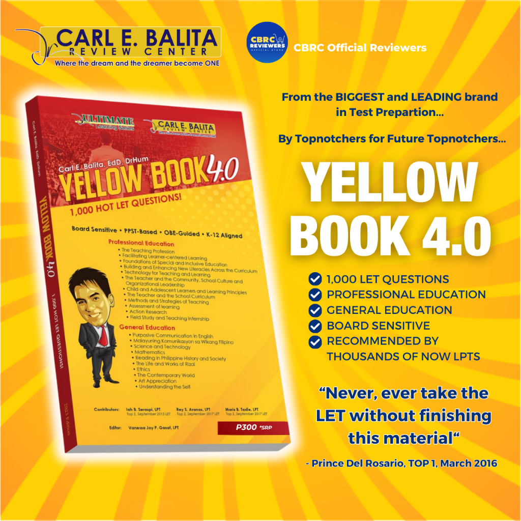 CBRC Yellow Book 4.0 (Latest Edition) LET Reviewer Carl Balita Review ...
