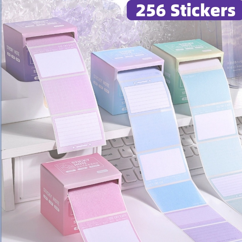 256Pcs Pull-out Sticky Notes 8 Format Tearable Sticker Fully Adhesive ...