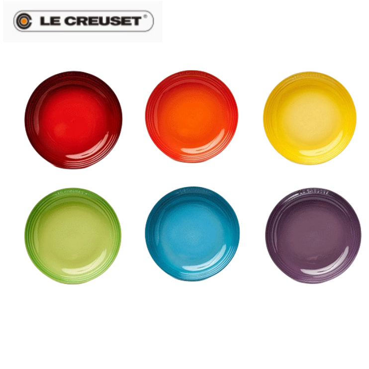 LE CREUSET plate Stoneware circle plate rainbow - colored home dining ...