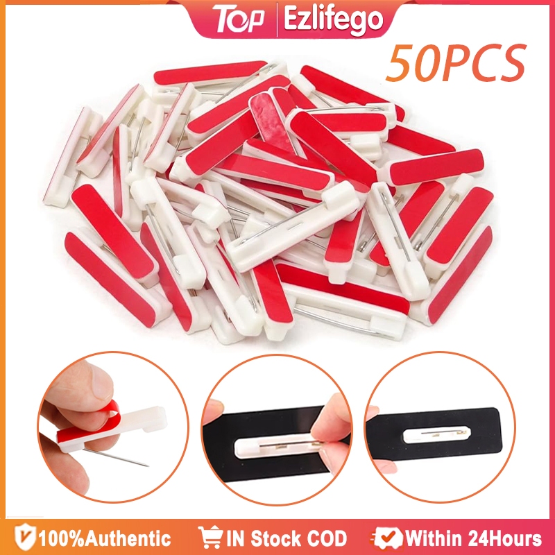 50Pcs Name Tag Pins with Adhesive Large Safety Badge Pins for ID Badges ...