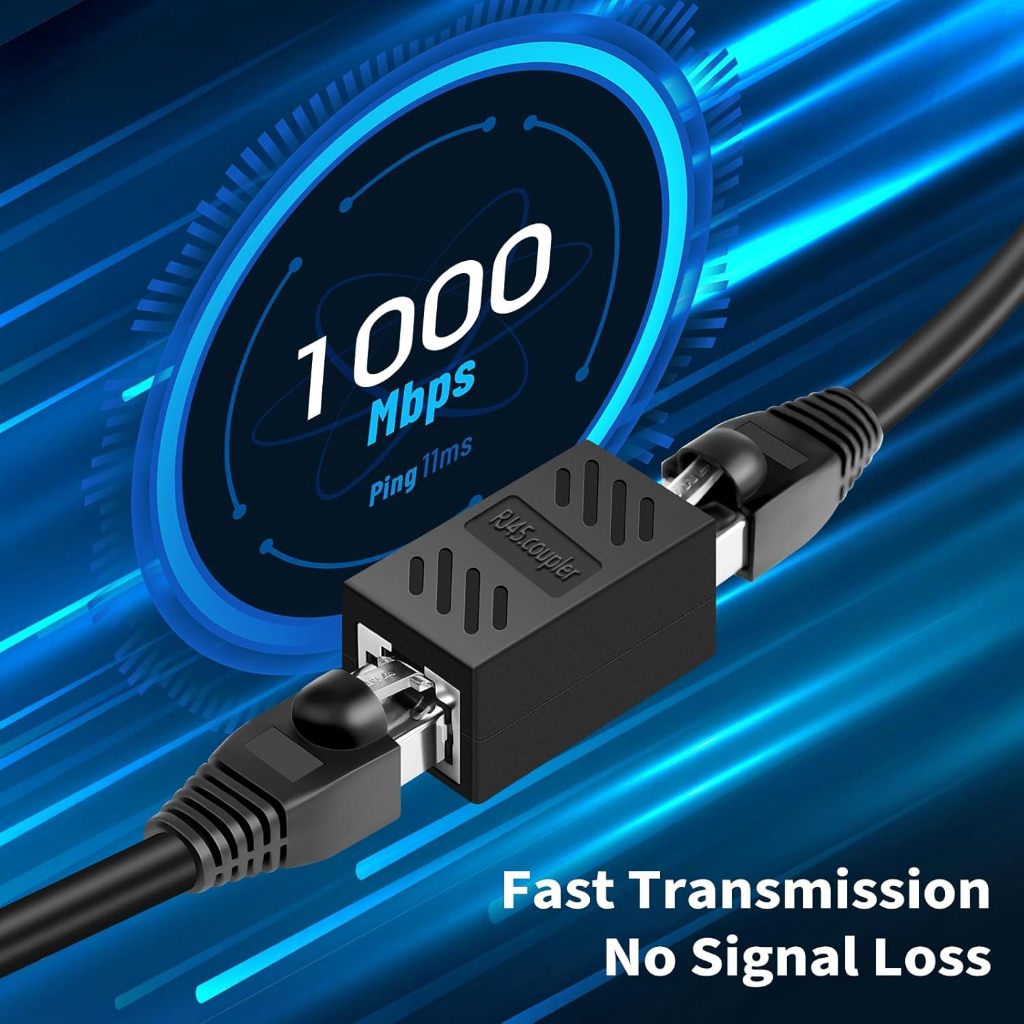 HONI CAT6 CAT5 RJ45 Ethernet Cable Coupler Female to Female Network LAN ...