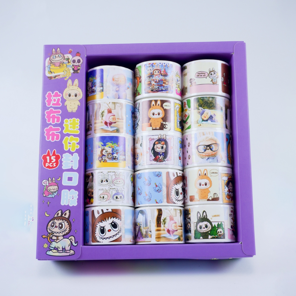 mini roll of Labubu stickers(15pcs) DIY stickers | Shopee Philippines
