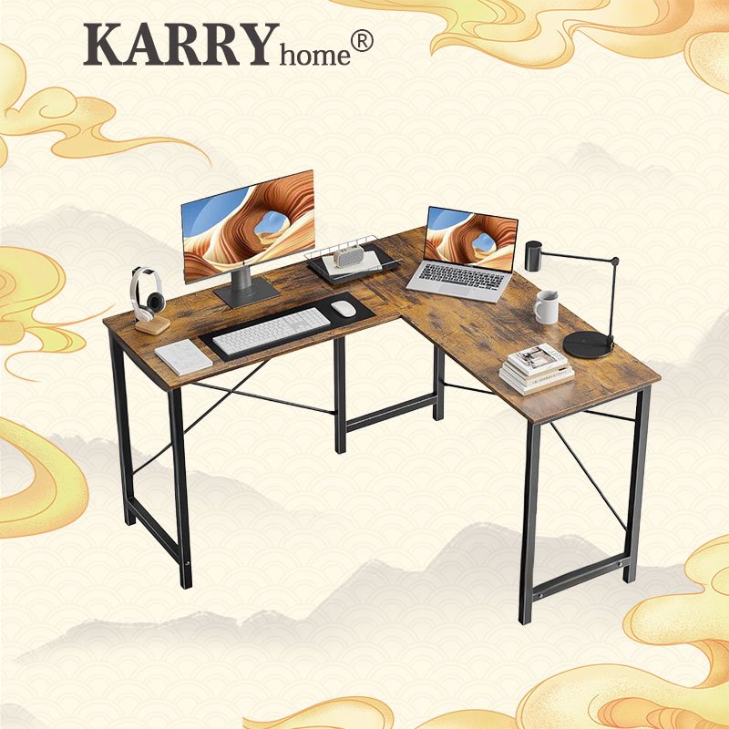 KARRY L Shape Corner Table Large Space Computer Desk Office Table Home ...