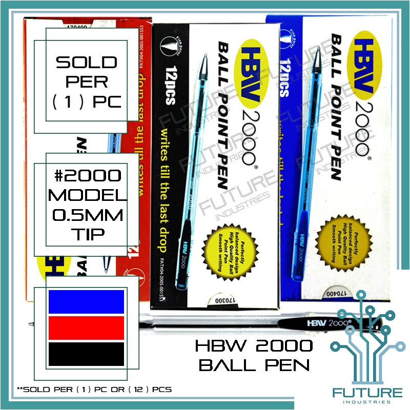 HBW 2000 HBW Ballpen 2000 Fine Point 0.5mm Tip Ballpen Ball pen Black ...
