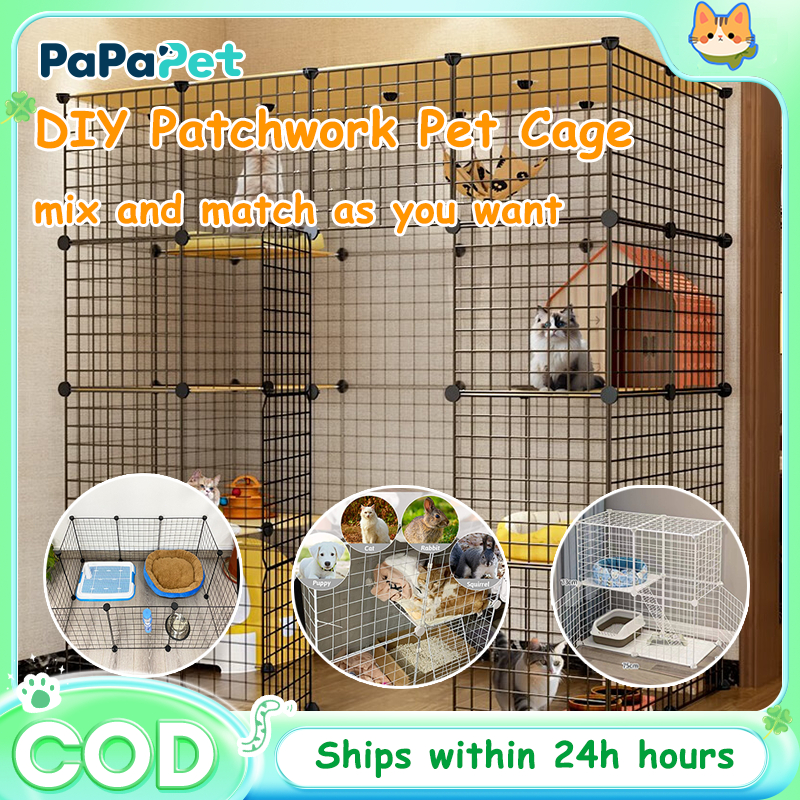 DIY Pet Cage Dog Pen 4 Layers Free Splicing Cat Cage Rabbit Cage Multi-Layer Extra Large Cag ...
