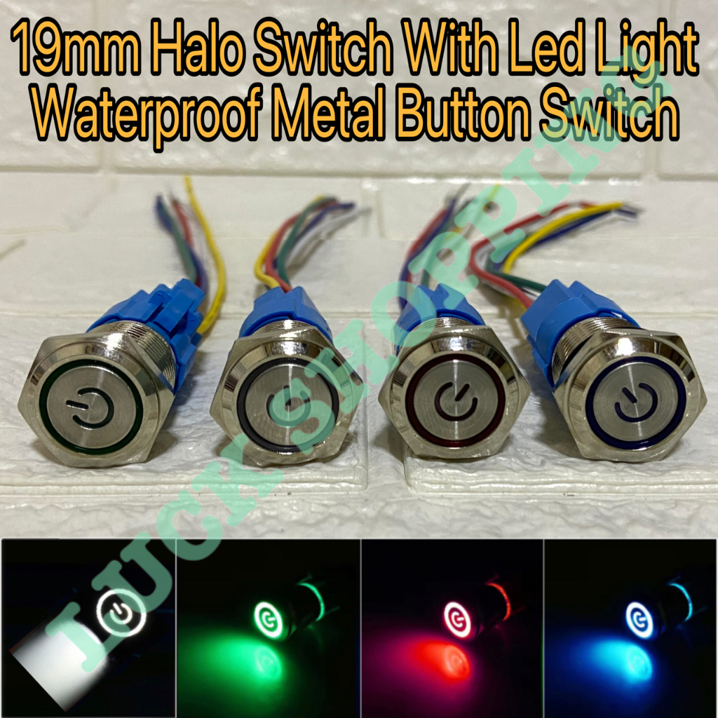 19MM Halo Switch With Led Light Waterproof Metal Button Switch Backlit ...
