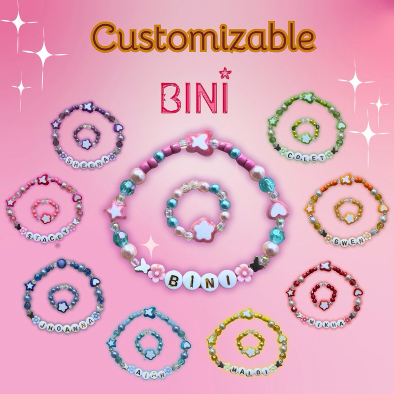 Friendship Bracelet & Ring [Bini Members] - Customizable with name ...