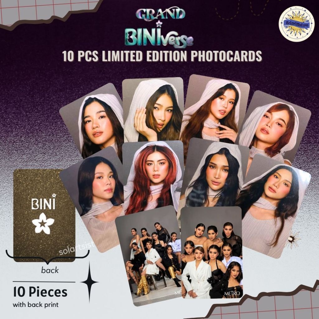 10 pcs GBV SPECIAL BINI photocard OT8 unofficial Jollibee photocard ...
